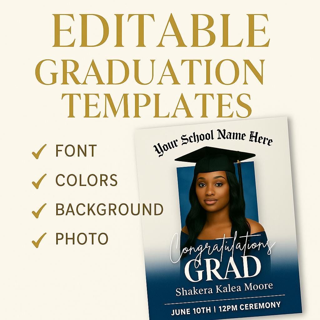 Graduation Flyer 2025 | Blue Graduation Invitation Template | Class of ...