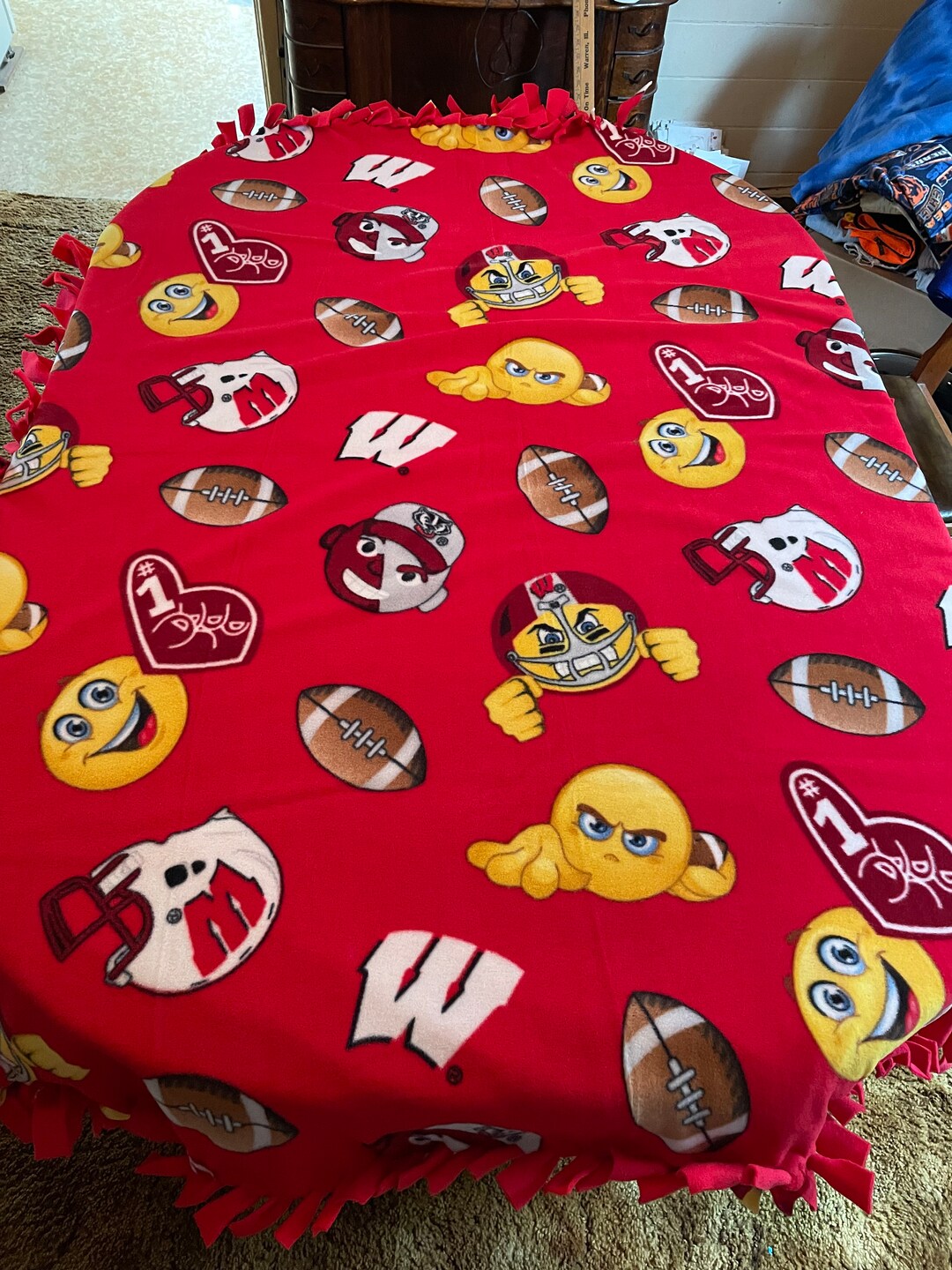 Fleece Fabric Tied Fringe Edges Blanket - Etsy