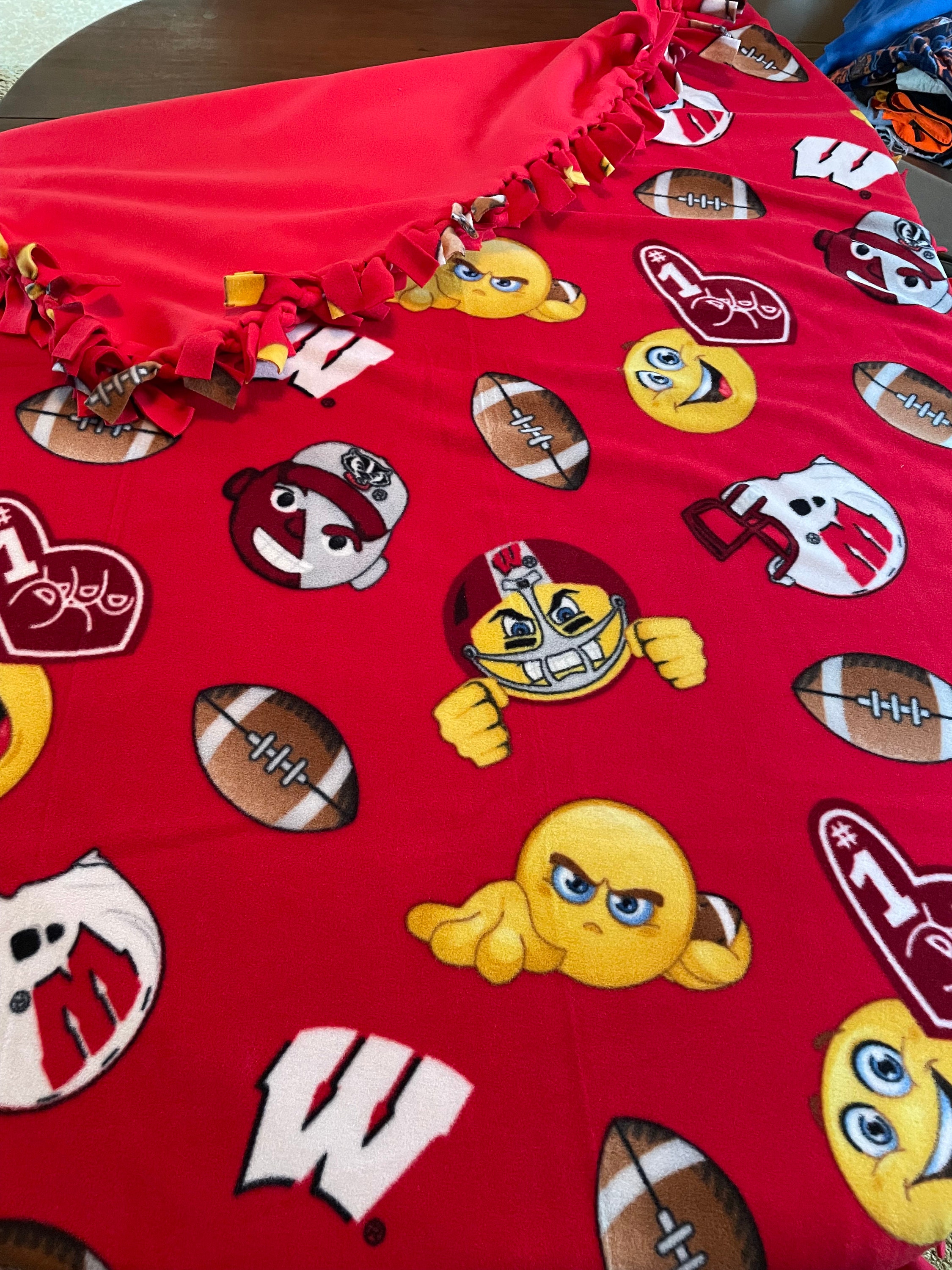 Fleece Fabric Tied Fringe Edges Blanket - Etsy