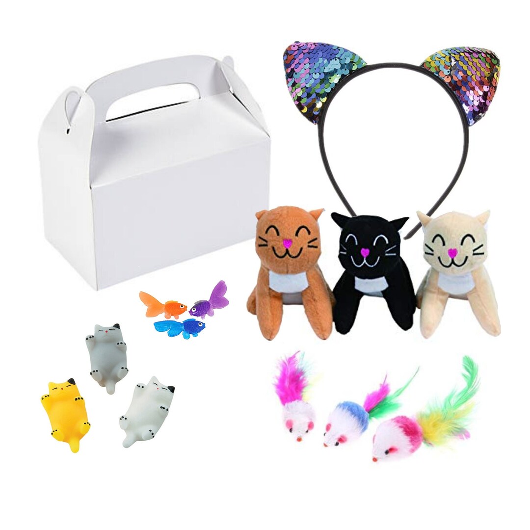 Cat Party Favors Pre Filled Favor Bags Ready Made Kitty Cat Goodie Bags ...
