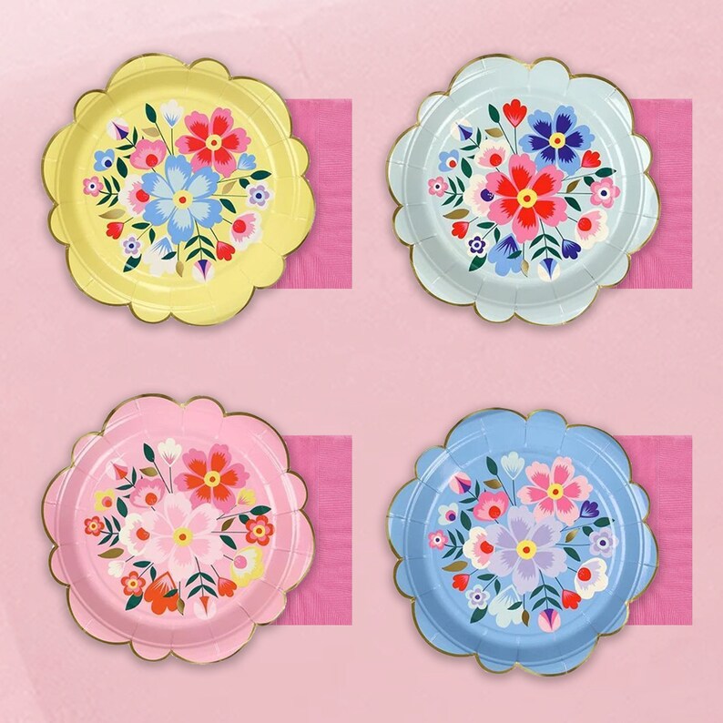 Flower Plates | Floral Party Tableware | Flower Party Plates Meri Meri ...