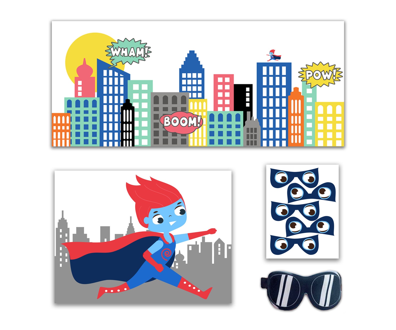Superhero Pin the Mask Game | Super Hero Pin the Tail | Superhero ...