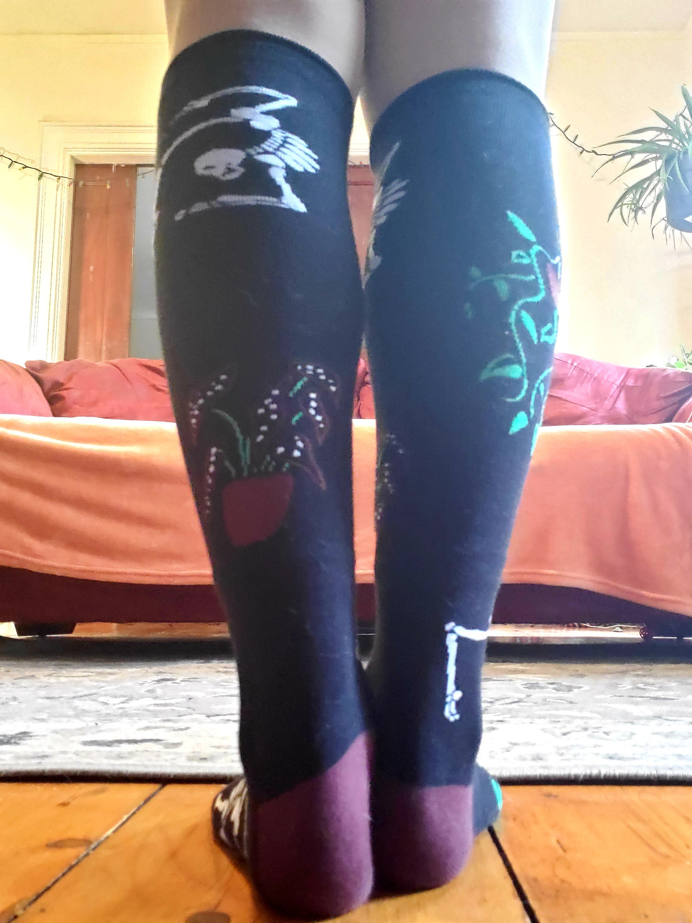 Skeleton Contortion Knee High Socks - Etsy