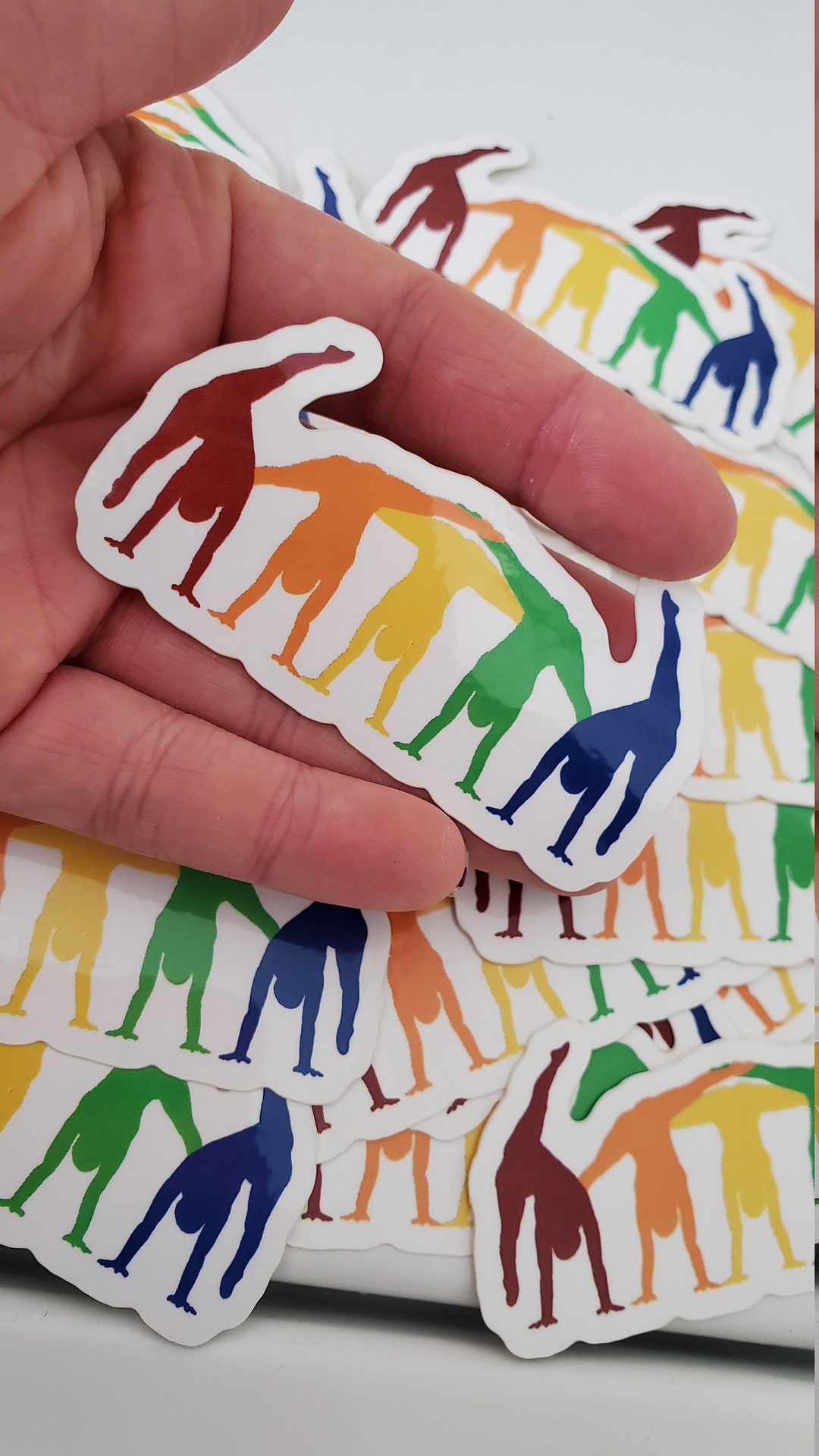 Clear Rainbow Handstand Sticker - Etsy