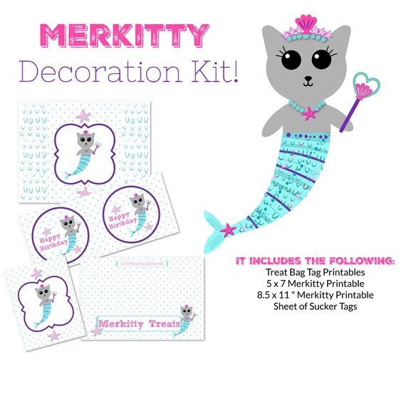 Merkitty Birthday Party Instant Download Party Decorations | Etsy