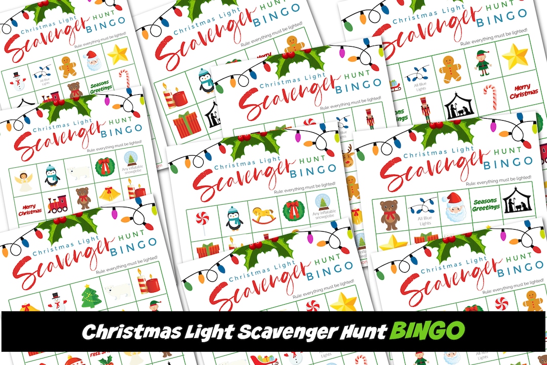 Christmas Light Scavenger Hunt Bingo Scavenger Hunt Printable Instant ...