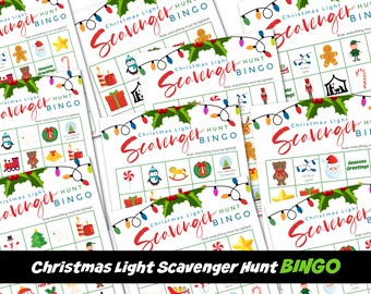 Christmas Light Scavenger Hunt | Scavenger Hunt| Printable | Instant ...
