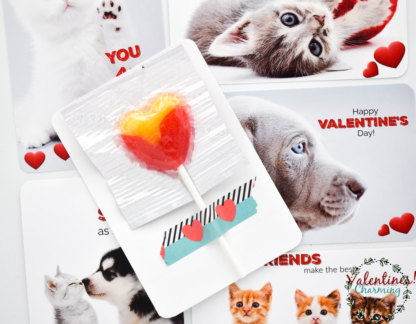 Kitty and Puppy Valentine Cards | Kids | School | Valentines Day | Baby ...