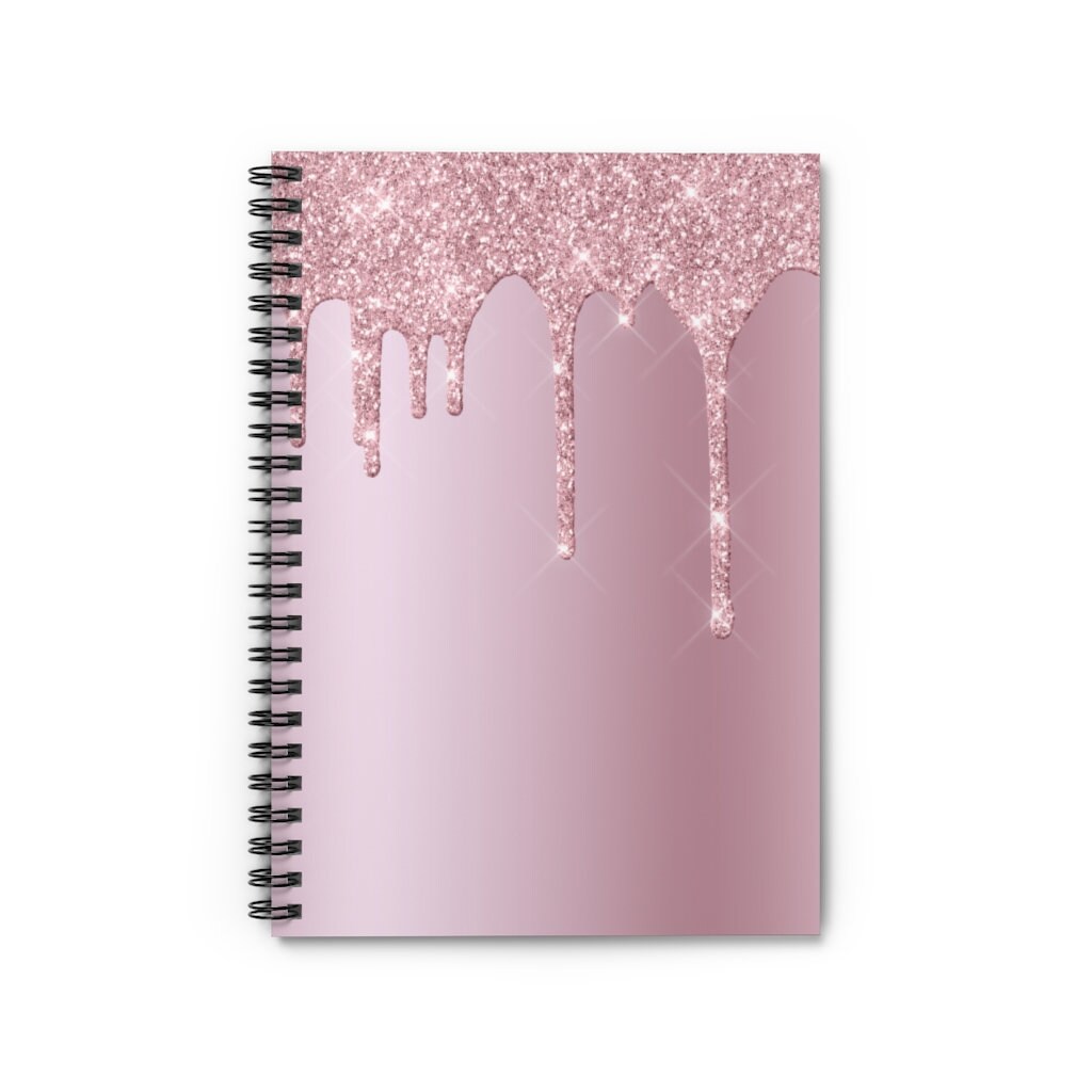 GLITTER SPIRAL NOTEBOOK Rose Gold Notebook Pink Notebook | Etsy