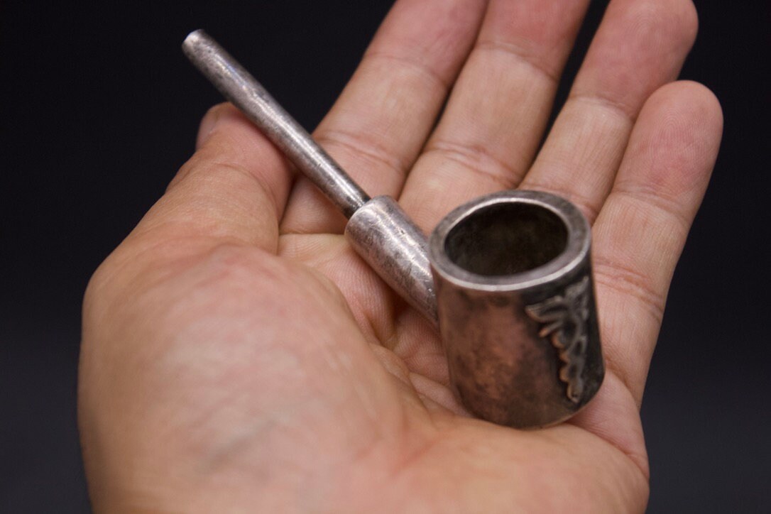 Antique Pure Silver Tobacco Pipe - Etsy