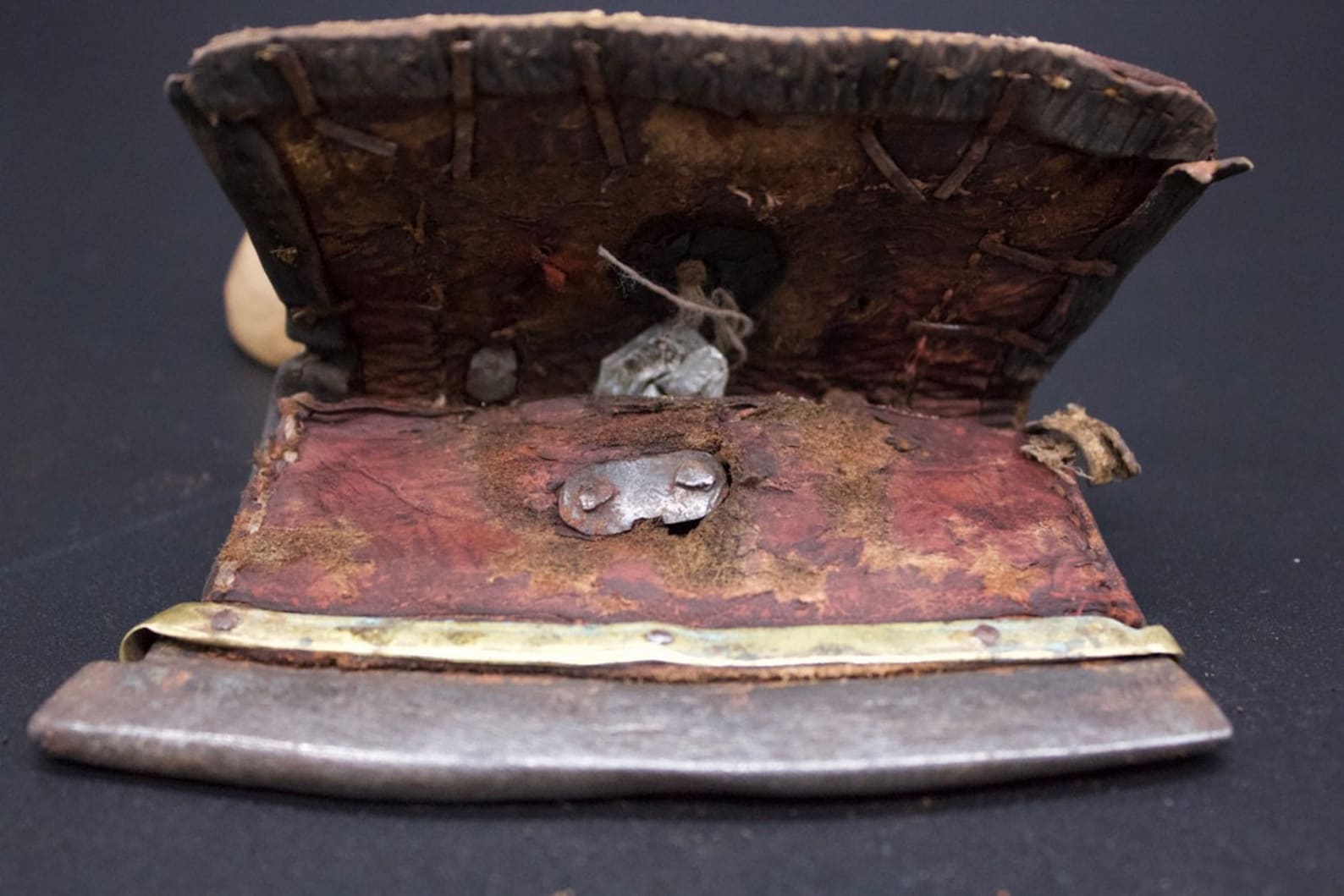 Antique Tibetan Fire Mecha- Match Striker- Tibetan Leather Flint Pouch ...