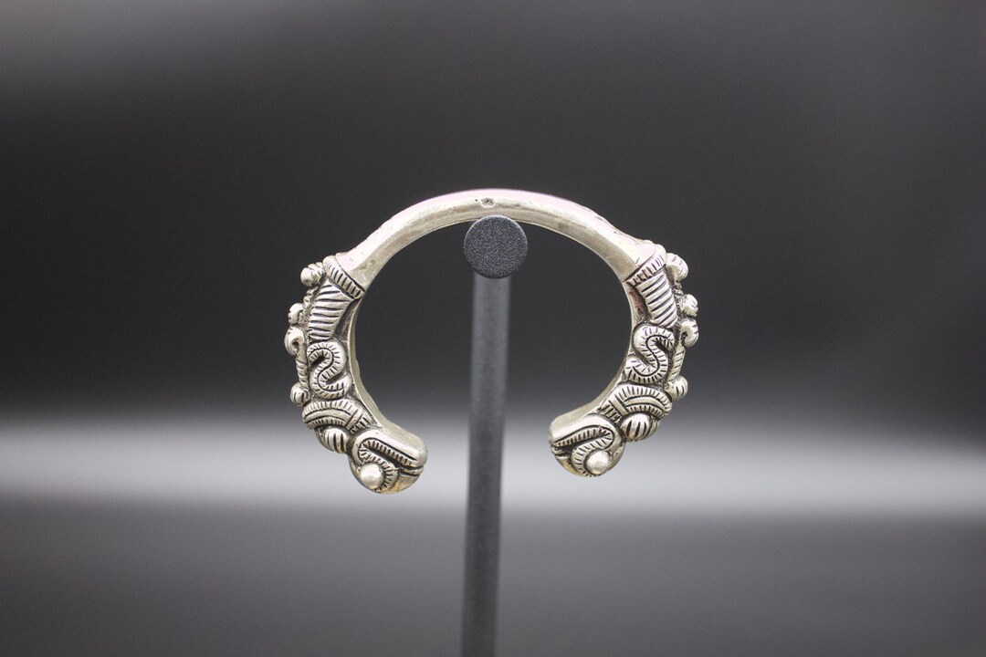 Ethnic Nepali Solid Silver Bracelet- Bunge Bala- Tribal Jewelry- Ethnic ...