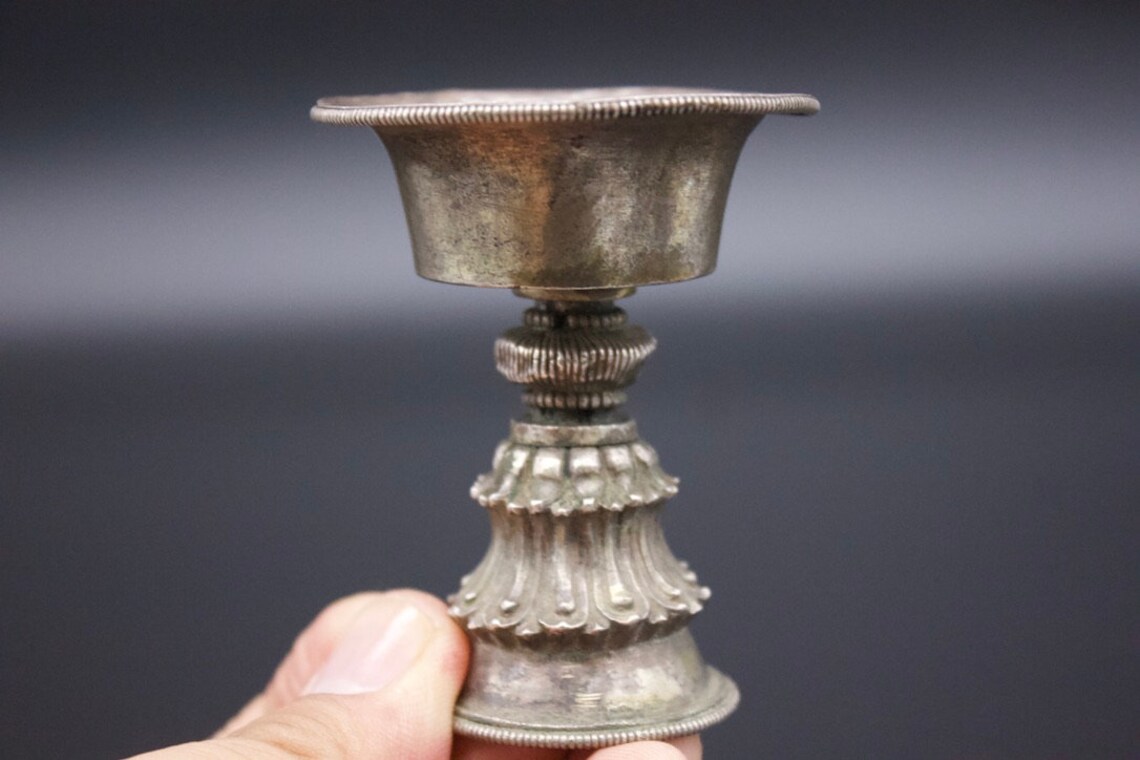 Antique Tibetan Silver Butter Lamp/offering Lamp tibet 19th C - Etsy