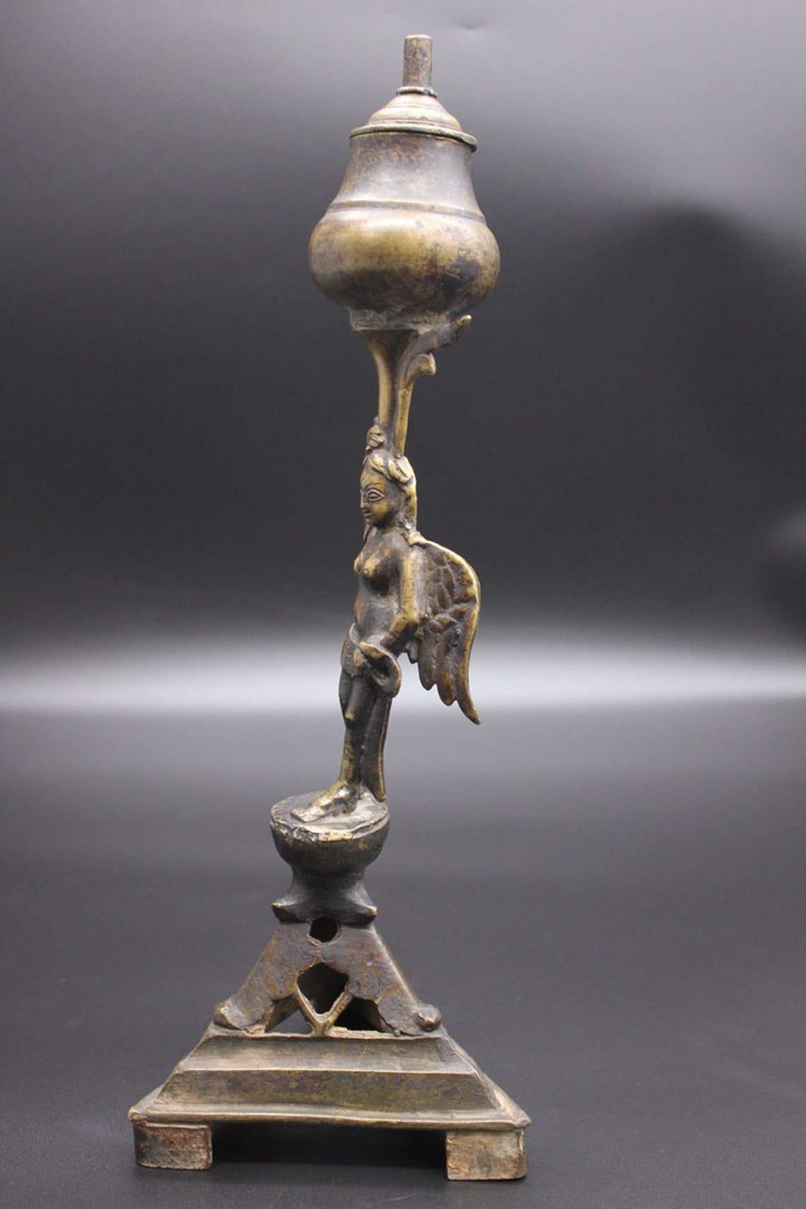 Antique Oil Lamp/tuki / Apsara Carrying Light , Nepal Early 19th C - Etsy