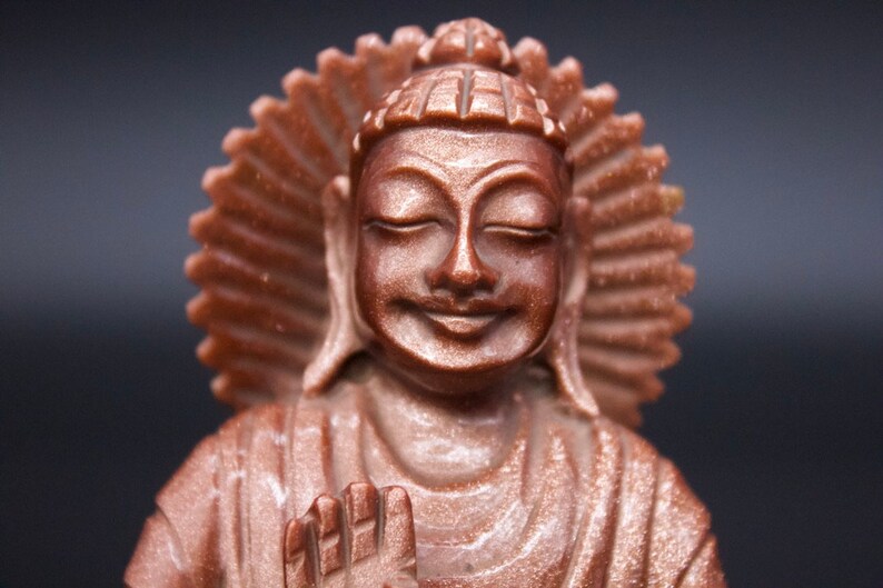 Hand-carved Red Sun Stone Shakyamuni Buddha Sculpture Vitarka Mudra ...