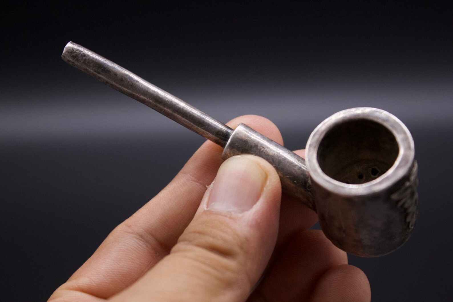 Antique Pure Silver Tobacco Pipe - Etsy