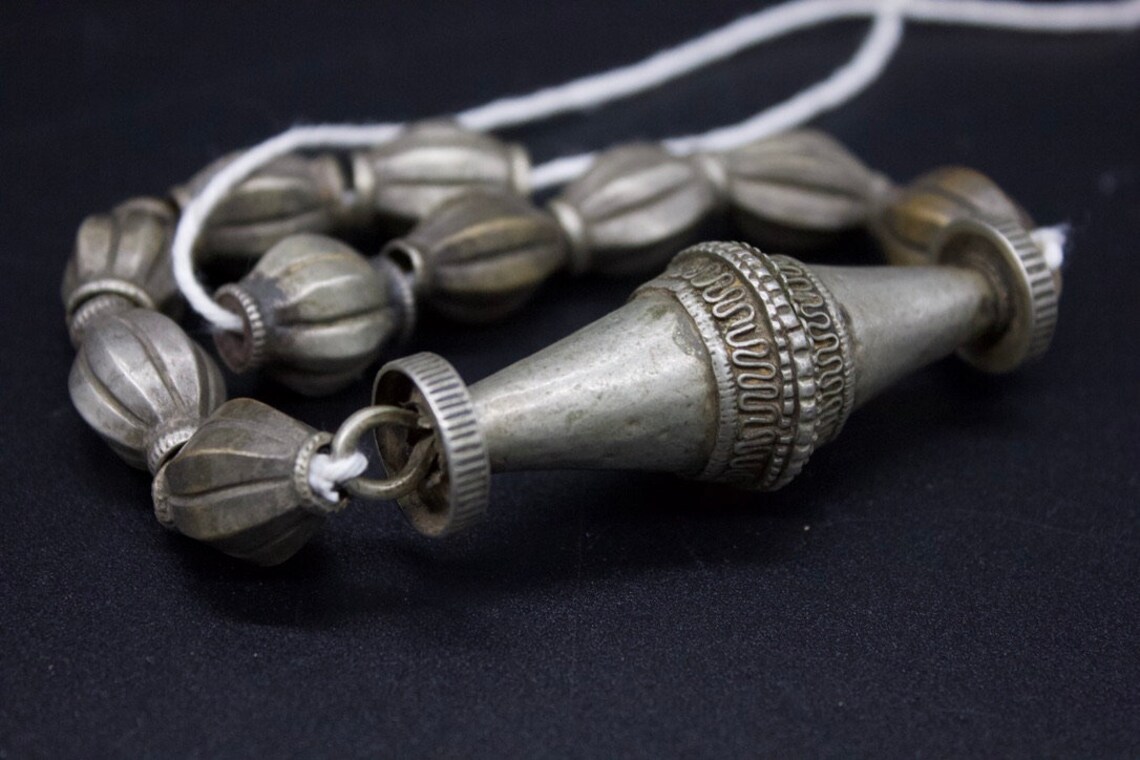 Ethnic Nepali Jewelry-silver Alloy Beads Necklace- Tribal Tharu ...