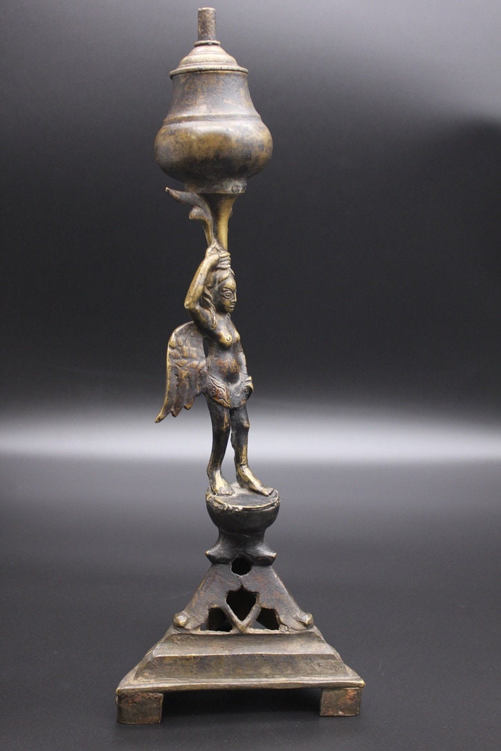 Antique Oil Lamp/tuki / Apsara Carrying Light , Nepal Early 19th C - Etsy