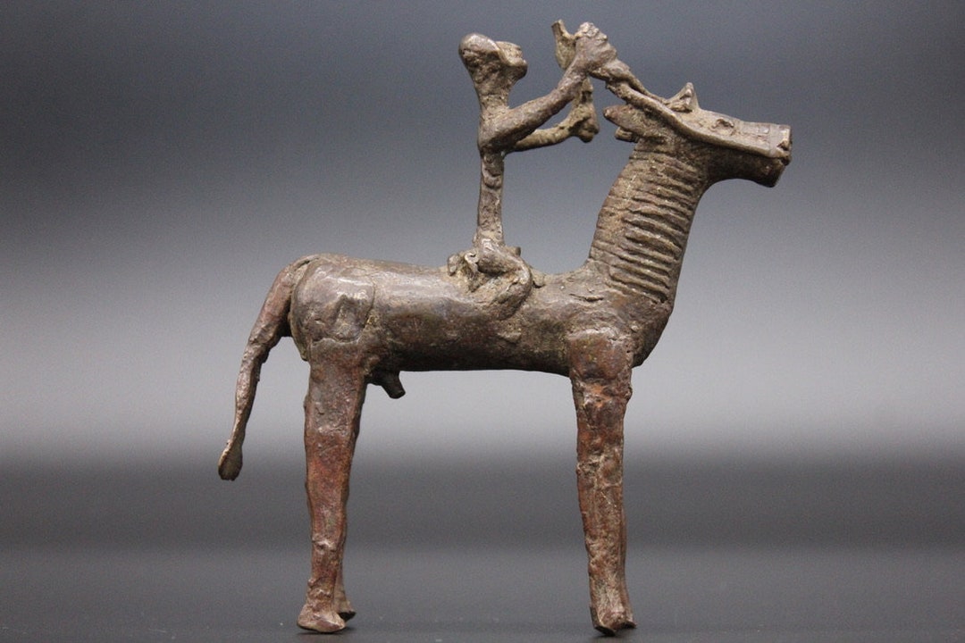 Shaman Riding A Horse-tribal Art- Primitive Bronze Figure- Nepal 19th C ...