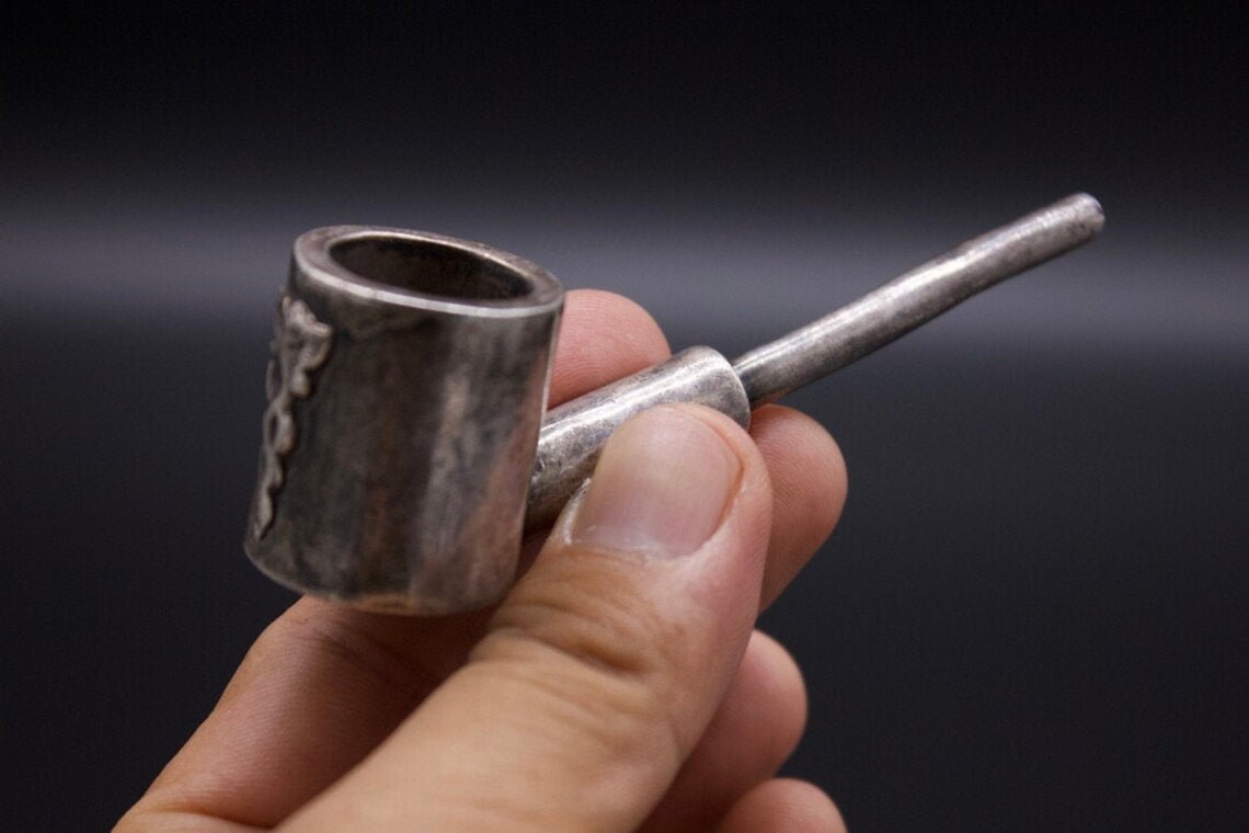 Antique Pure Silver Tobacco Pipe - Etsy