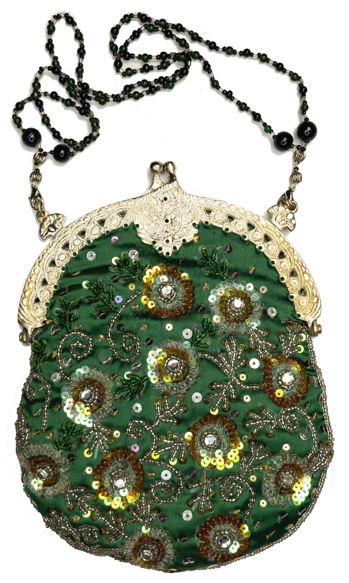 Vintage Sequin Beaded Metal Frame Handbag With Rhinestones - Etsy