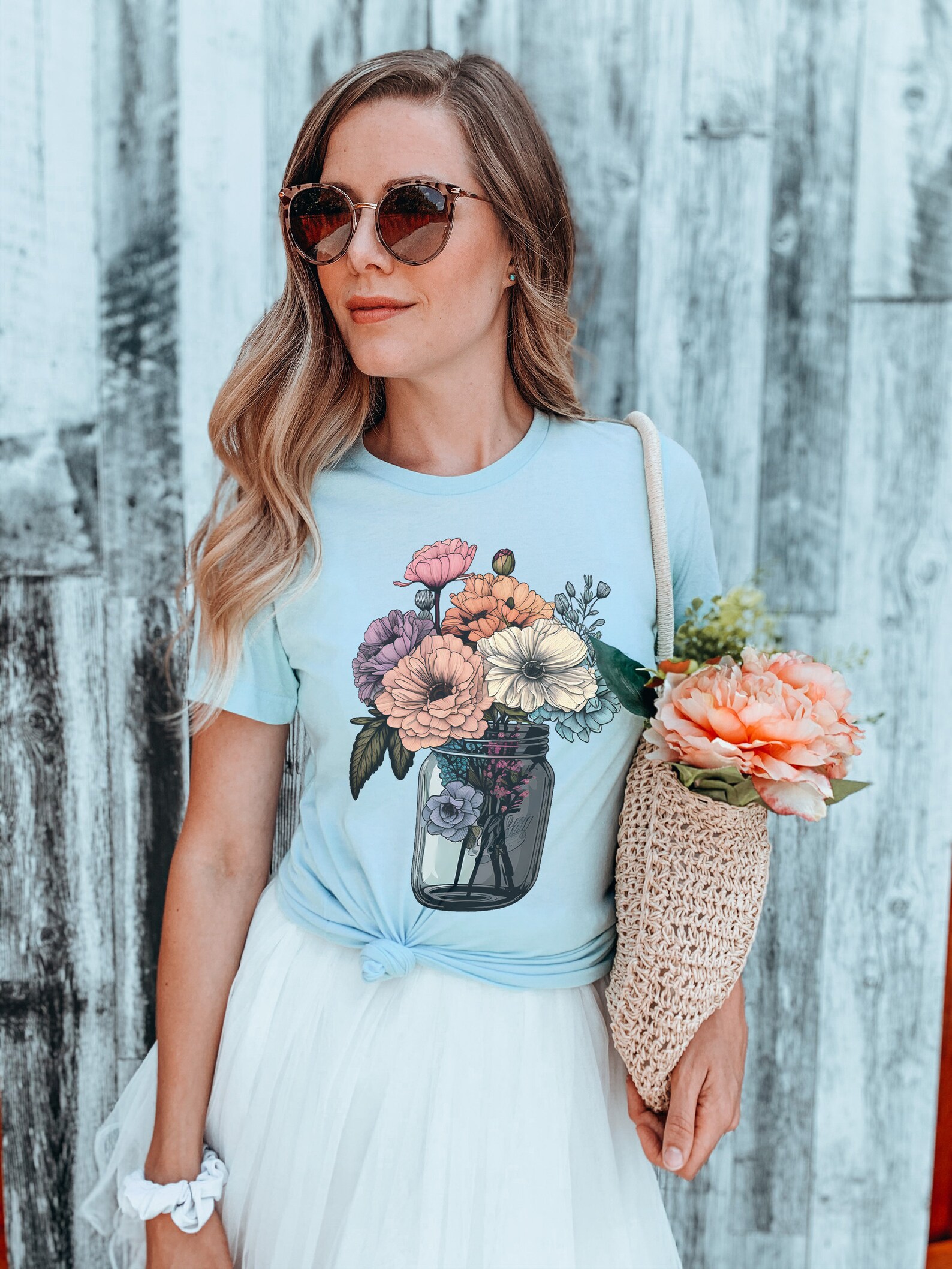 Spring Clothing for Women, Oversized Tshirt, Floral Country Girl Tshirt ...