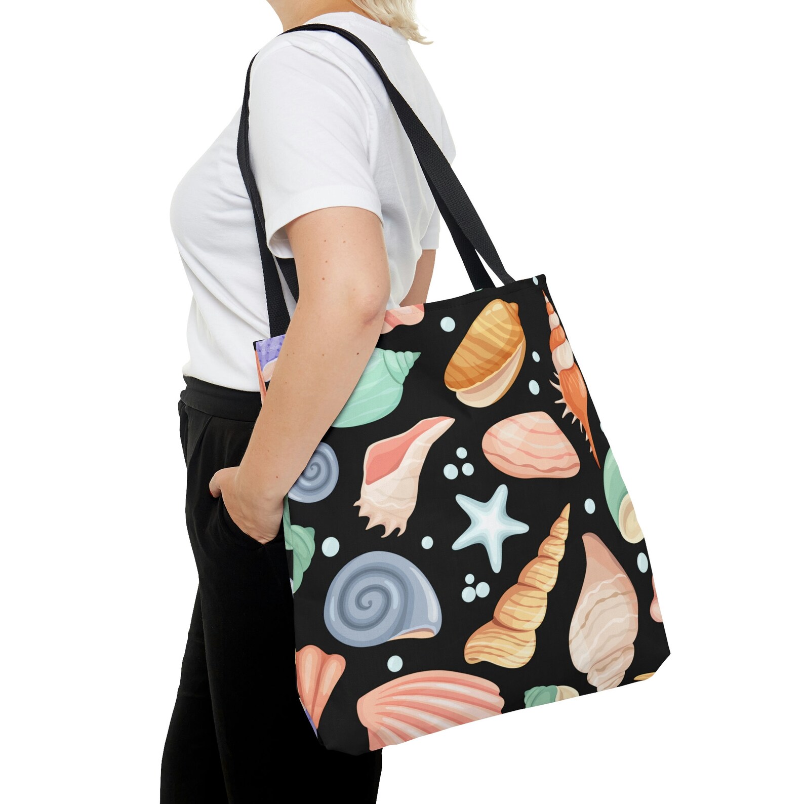 Ocean Seashell Beach Bag, Summer Bag, Vacation Bag - 3 Sizes Available ...
