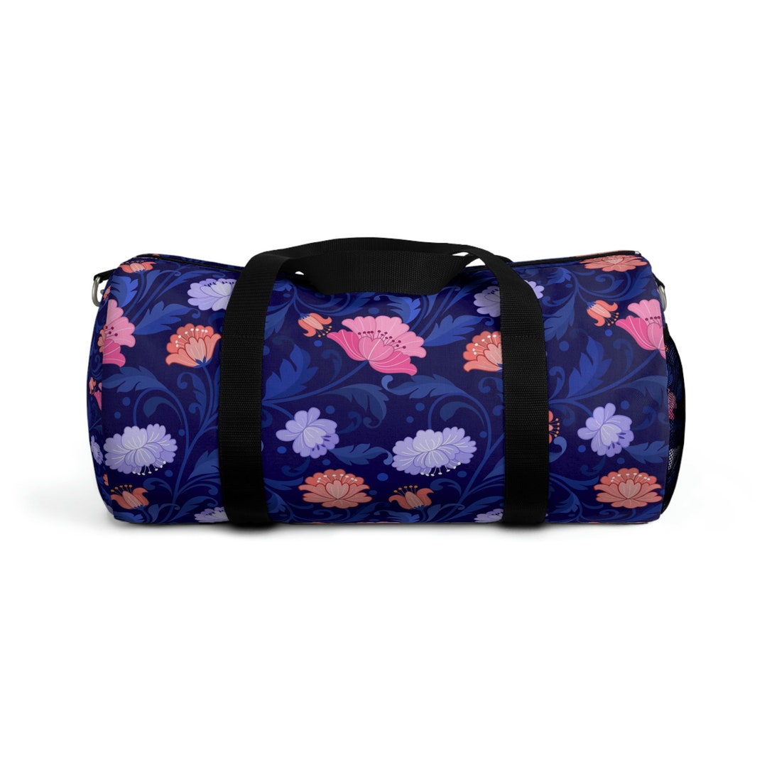 Floral Overnight Duffel Bag, Weekend Travel Purse, Canvas Print Pattern ...