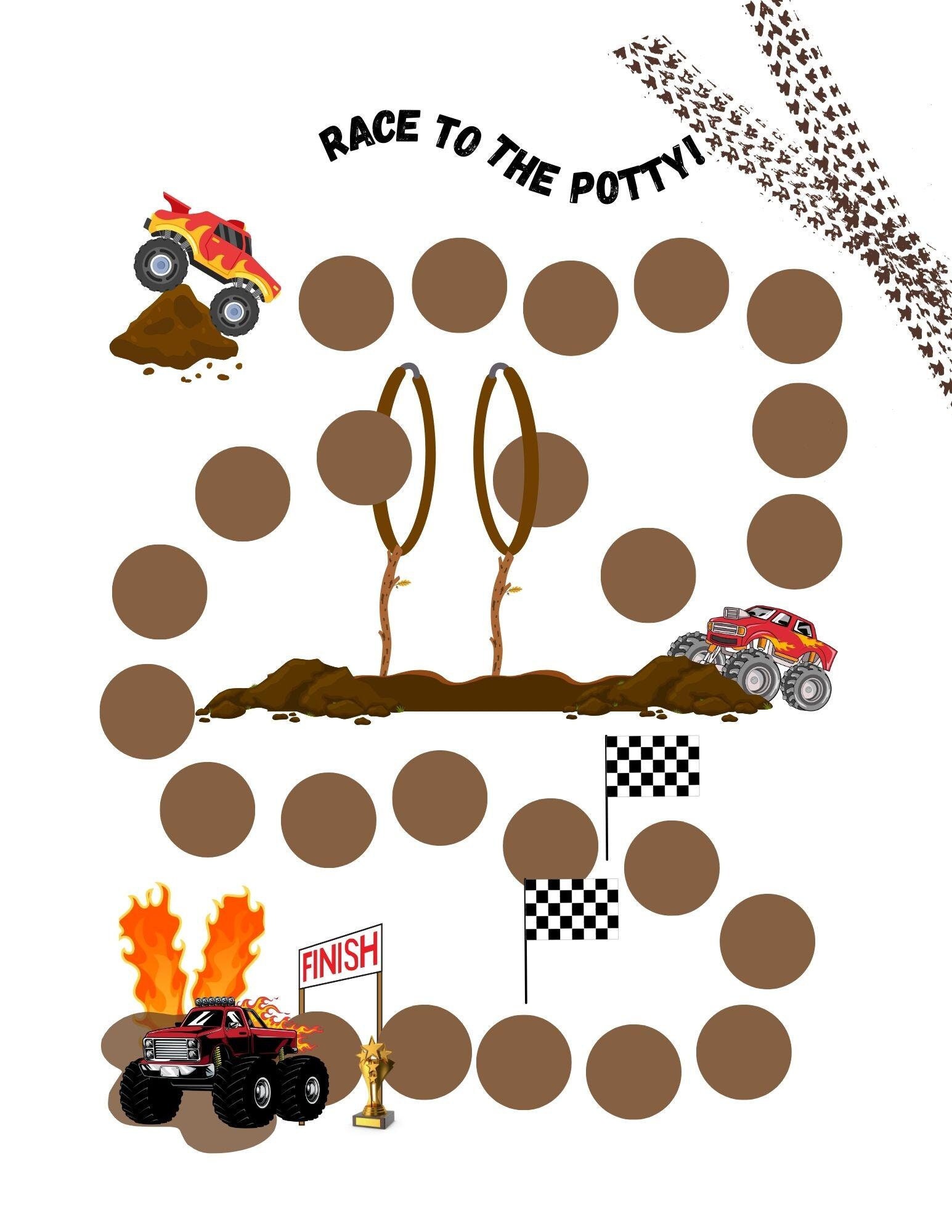 Monster Truck Potty Training Chart, Printable Potty Training Chart ...