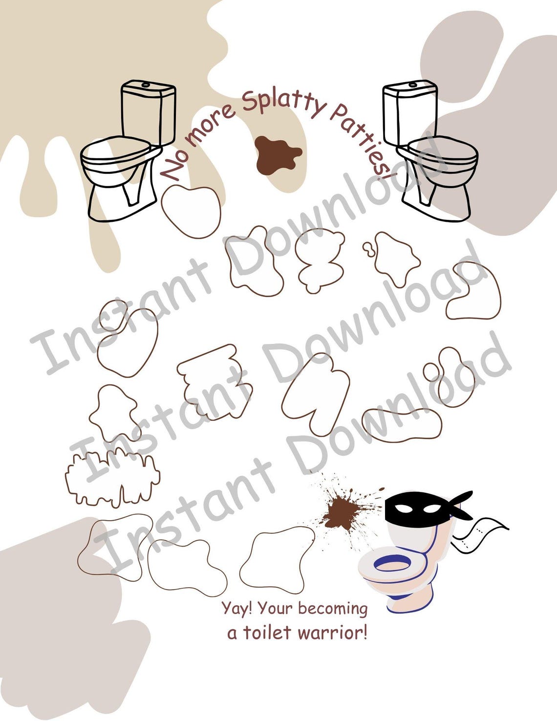 Funny Potty Training Chart, Printable Potty Training Chart, Potty ...