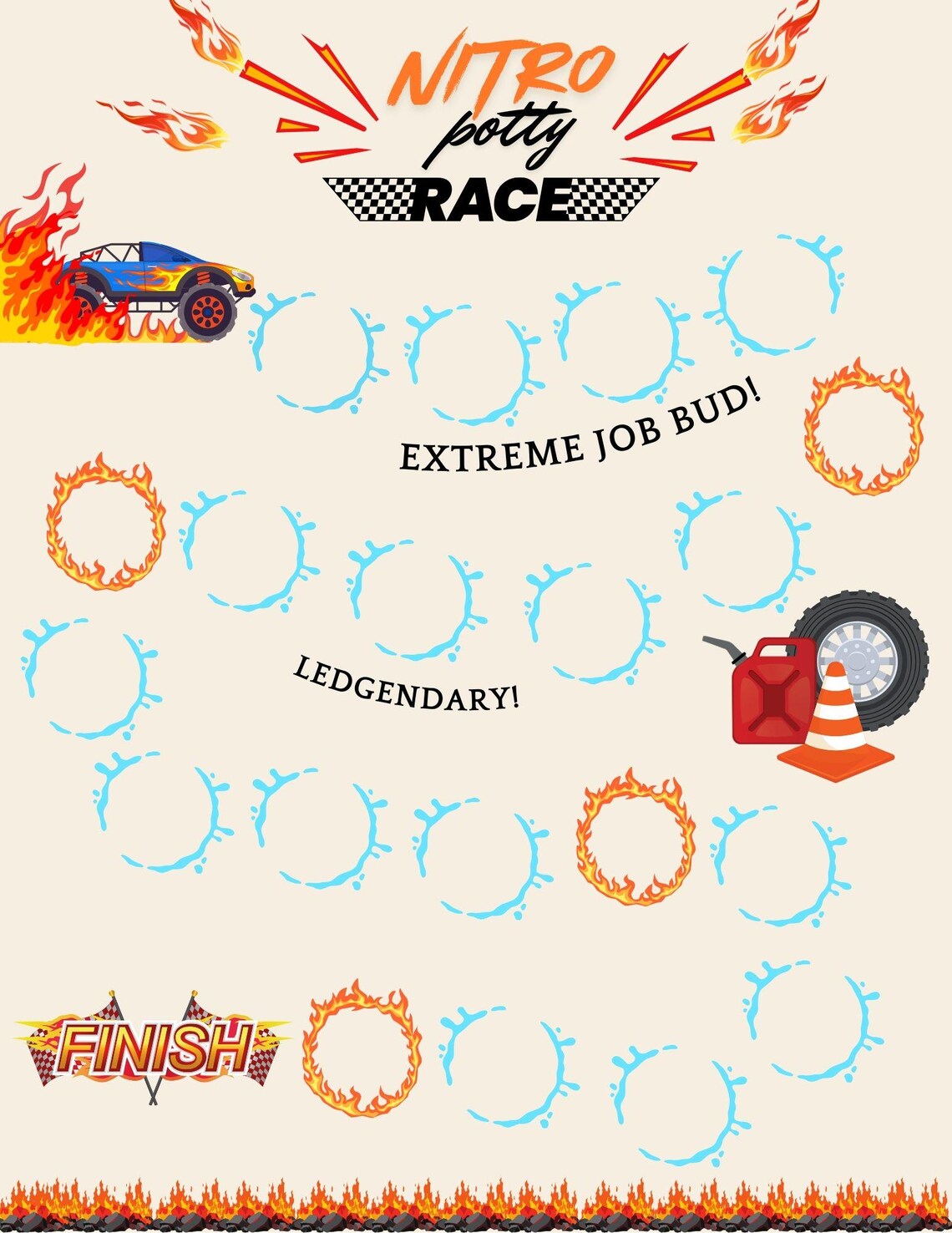 Race Car Potty Training Chart, Printable Potty Training Chart, Potty ...