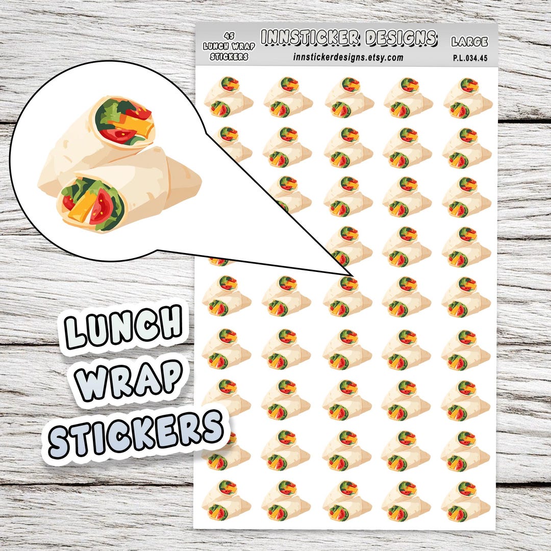 Lunch Wrap Stickers, Food Icon Planner Stickers, Journals, Scrapbooks ...