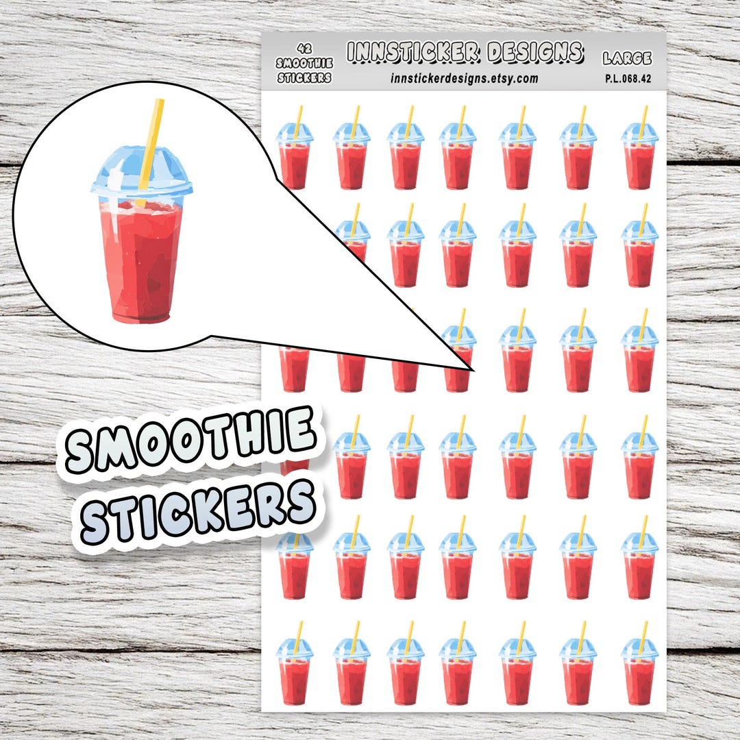 Smoothie Stickers, Food Icon Planner Stickers, Journals, Scrapbooks ...