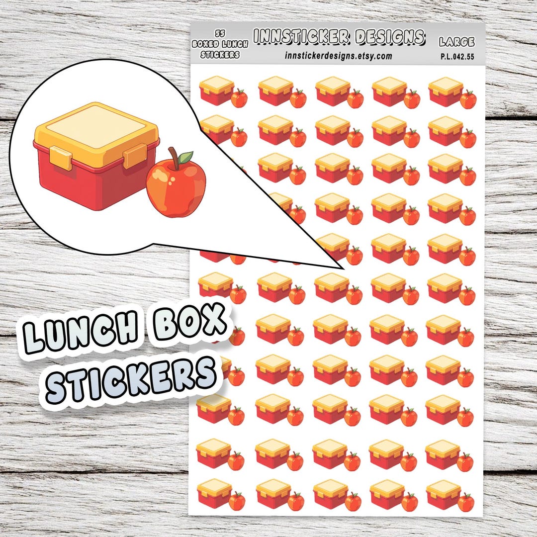 Boxed Lunch Stickers, Food Icon Planner Stickers, Journals, Scrapbooks ...