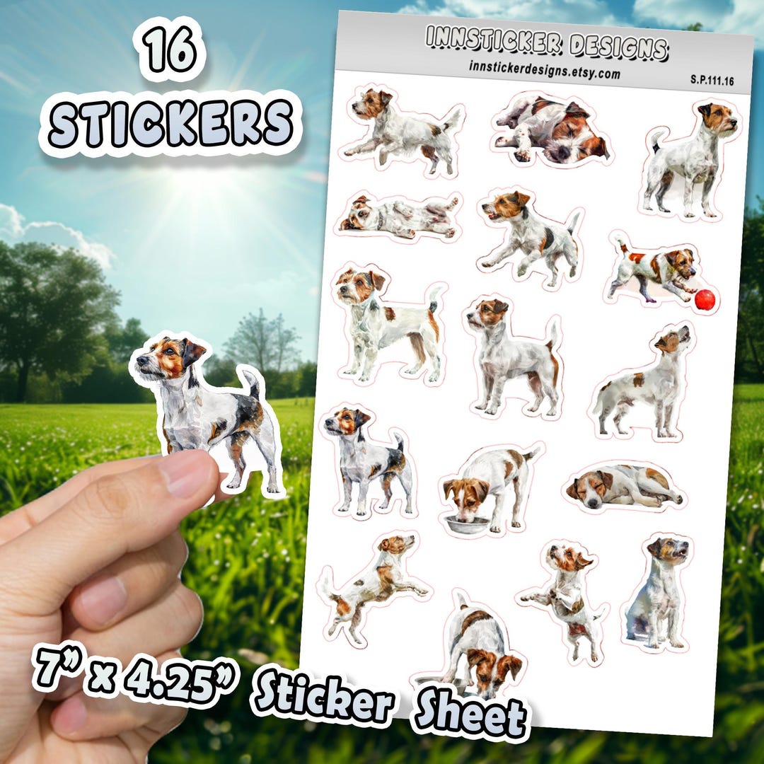 16pc Sticker Sheet, Parson Russell Terrier Dog Stickers for Journals ...
