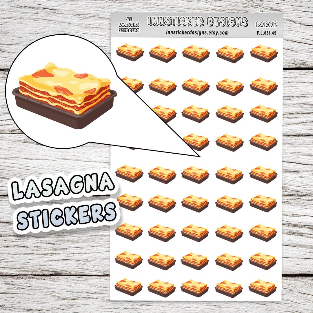 Lasagna Stickers, Food Icon Planner Stickers, Dinner Sticker, Journals ...