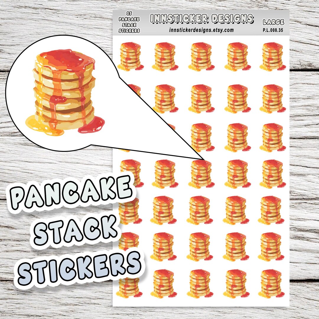 Pancake Stickers, Breakfast Food Icon Planner Stickers, Journals ...