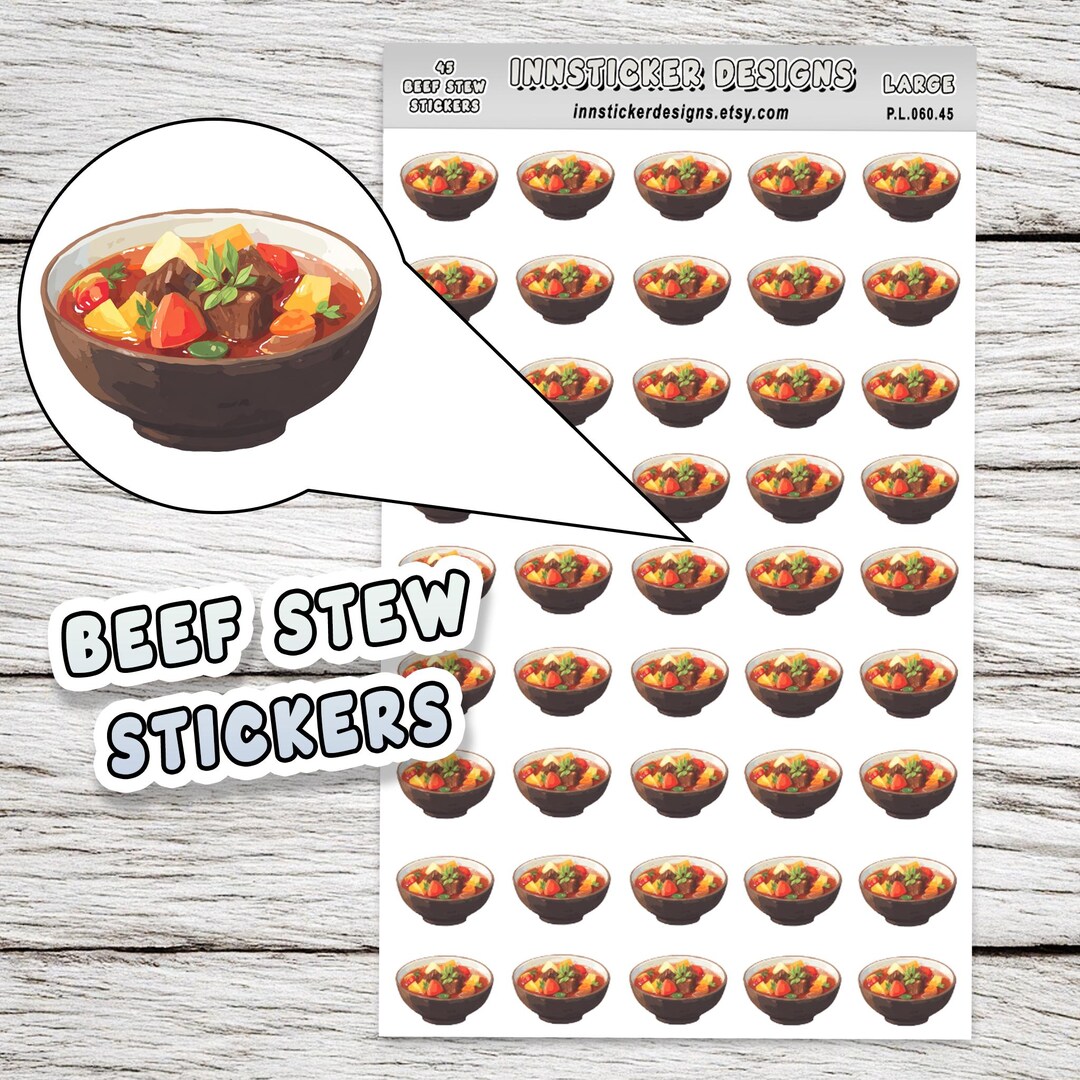 Beef Stew Stickers, Food Icon Planner Stickers, Journals, Scrapbooks ...