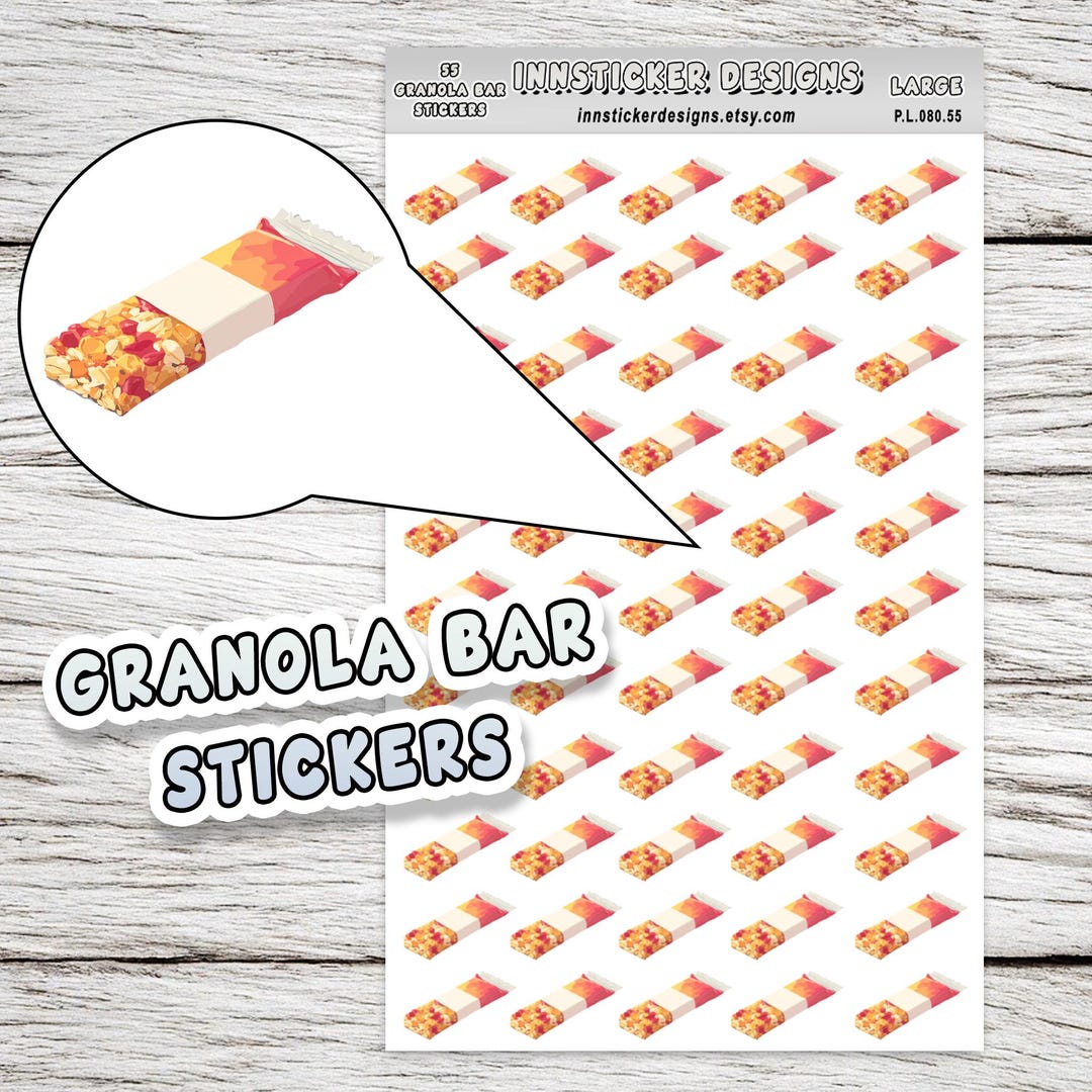 Granola Bar Stickers, Food Icon Planner Stickers, Journals, Scrapbooks ...