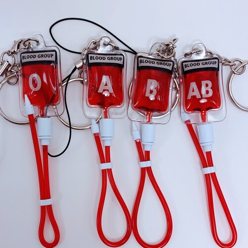 Blood Bank Key Chainblood Bank Badge Reel ABO Key Chain - Etsy