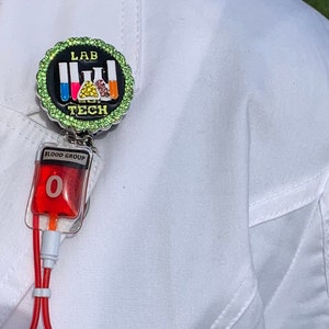 Blood Bank Key Chain,blood Bank Badge Reel, ABO Key Chain, Blood Type ...