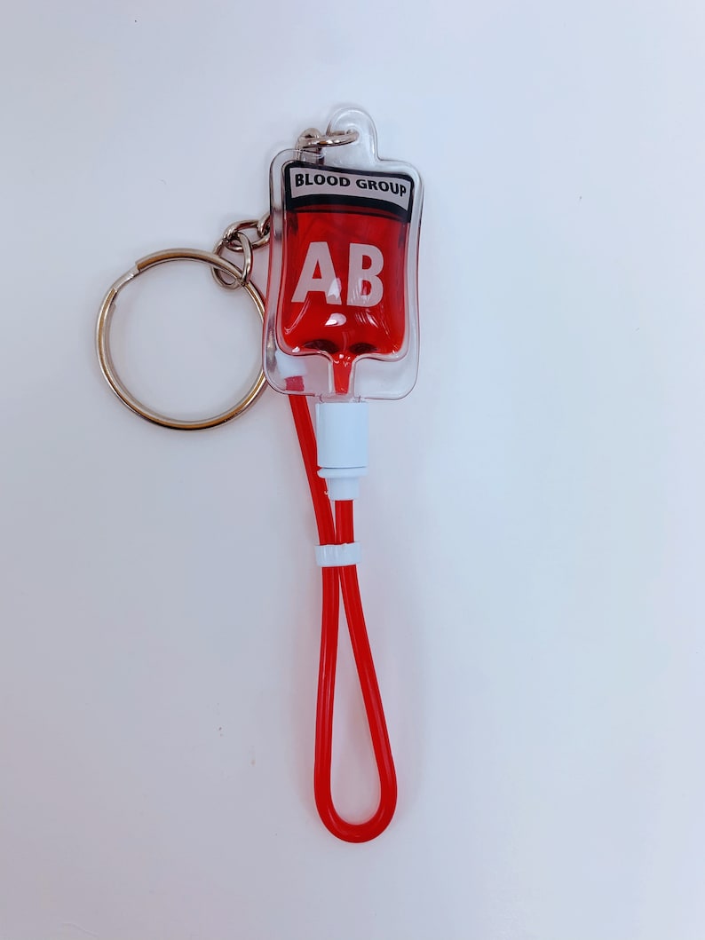 Blood Bank Key Chainblood Bank Badge Reel ABO Key Chain - Etsy