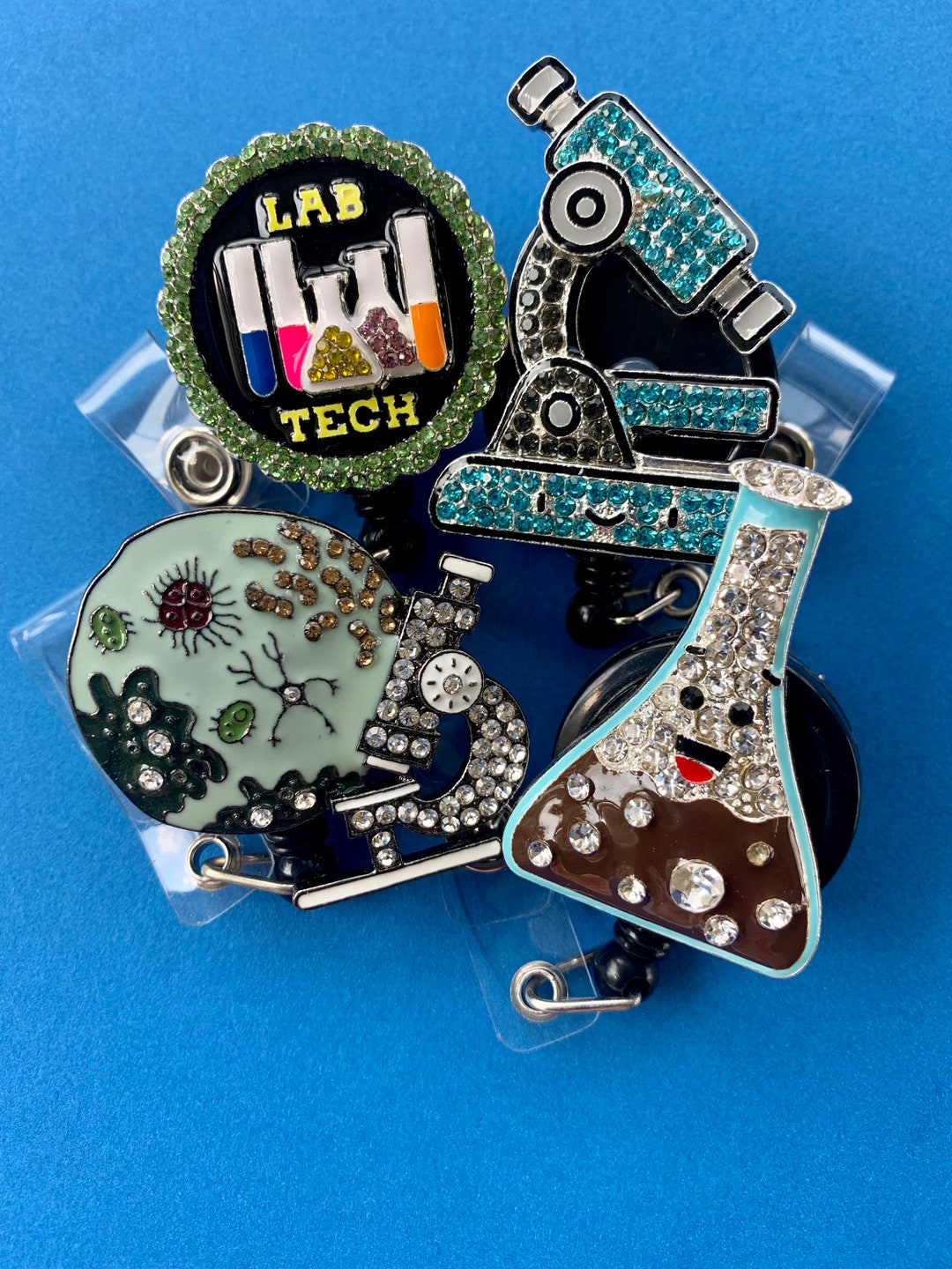 Microscope Badge Reel, Micro Name Tag, Lab Tech Badge, Med Tech Gift ...