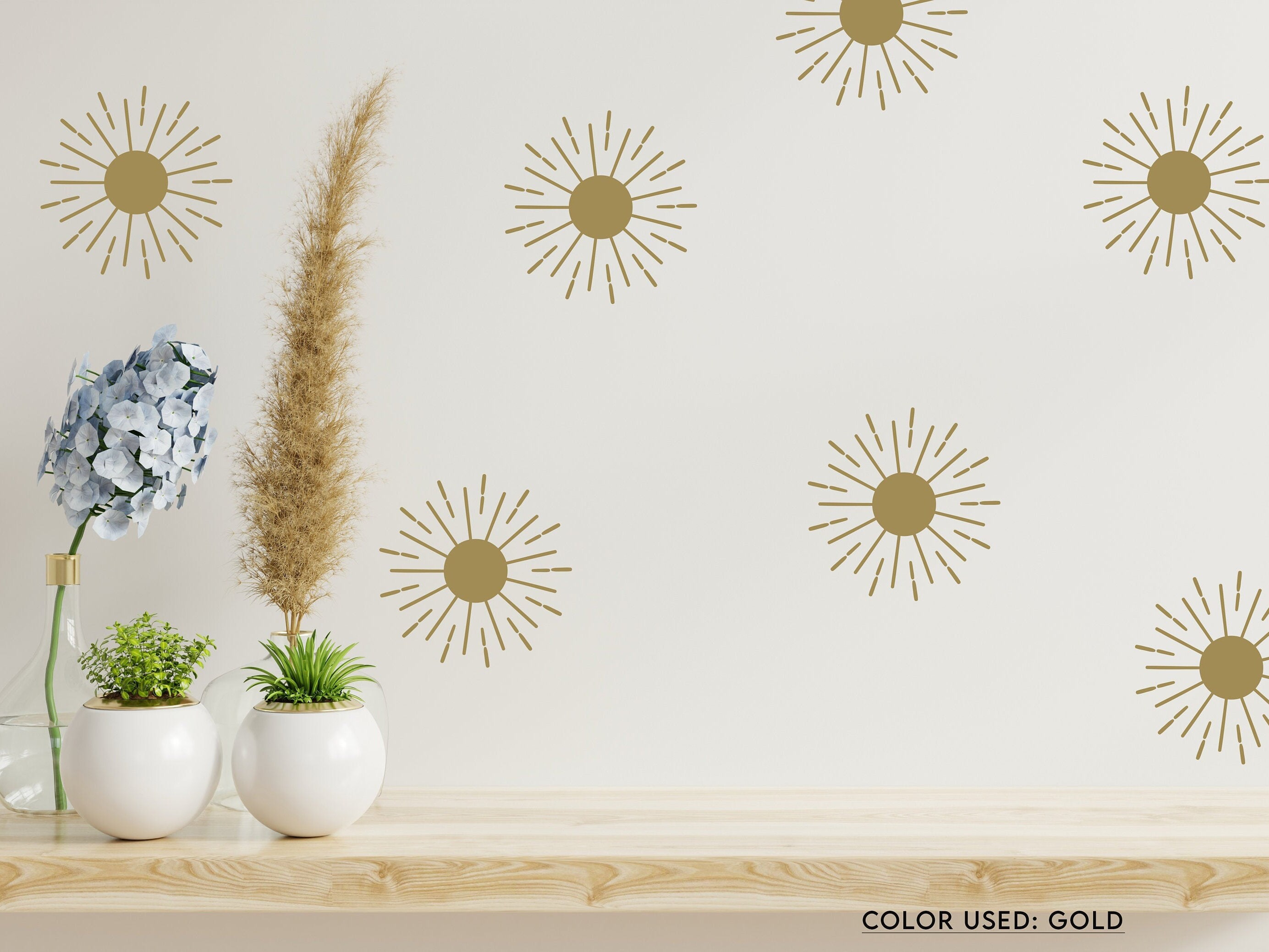 Starburst Boho Wall Decor, Sun Ray Wall Decal, Nursery Wall Decor ...