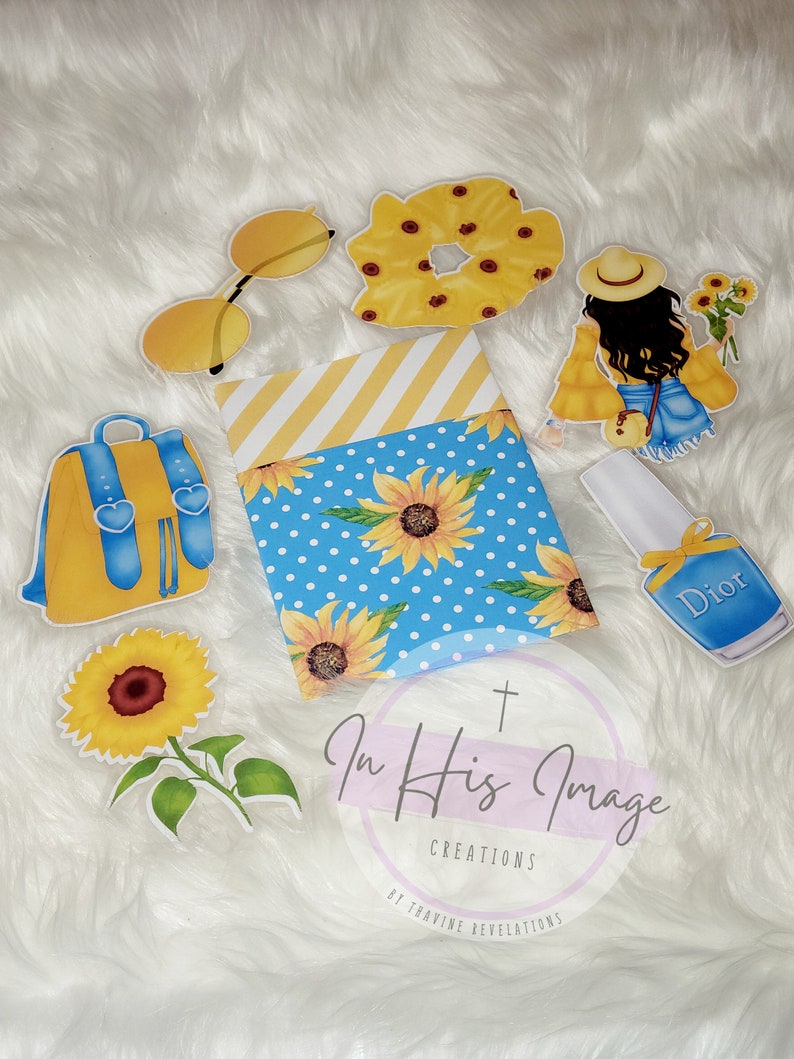 Sunflower Bookmark Set Fashion Girl Bookmarks Brunette - Etsy