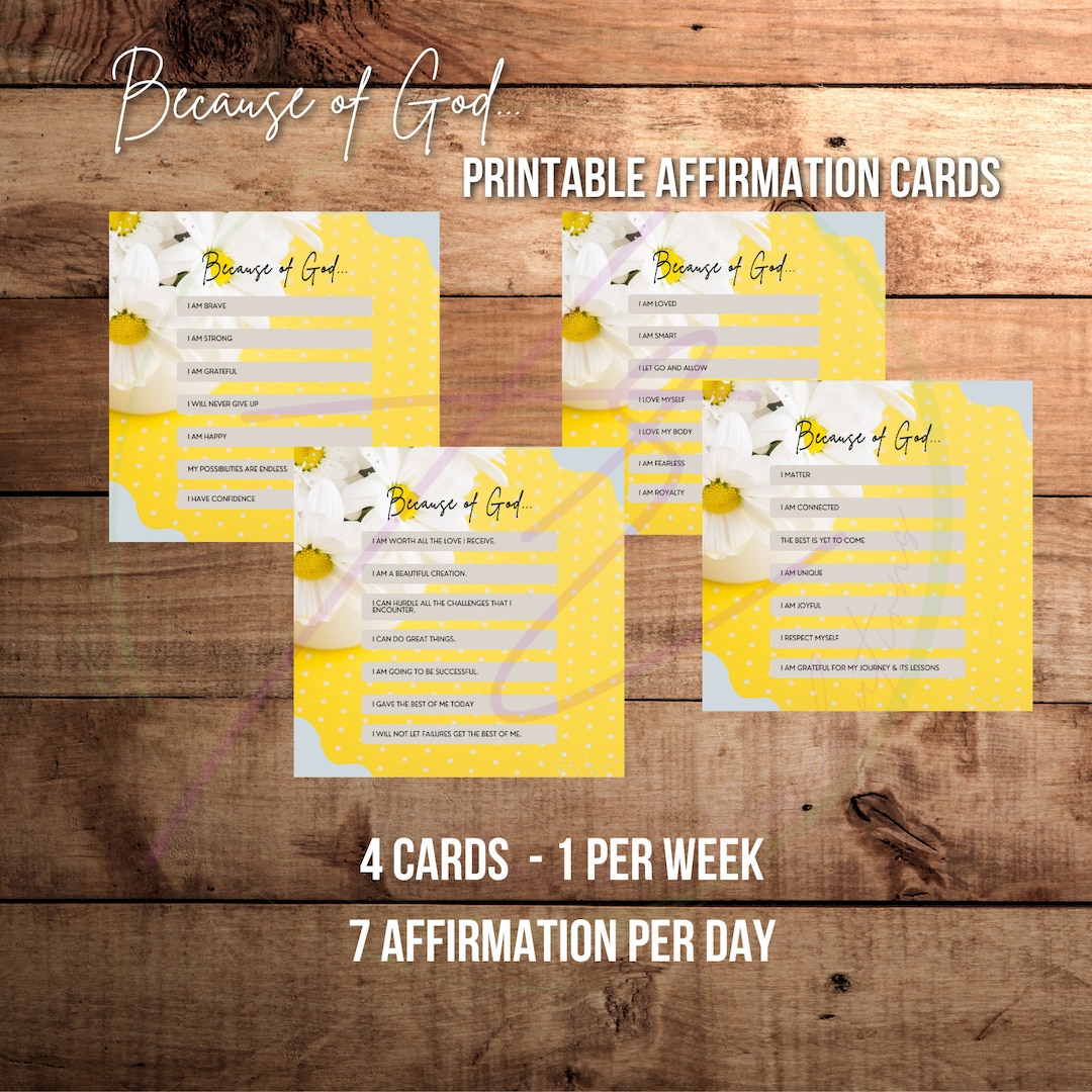 PRINTABLE Daily Affirmation Cards Printable Planner Cover - Etsy