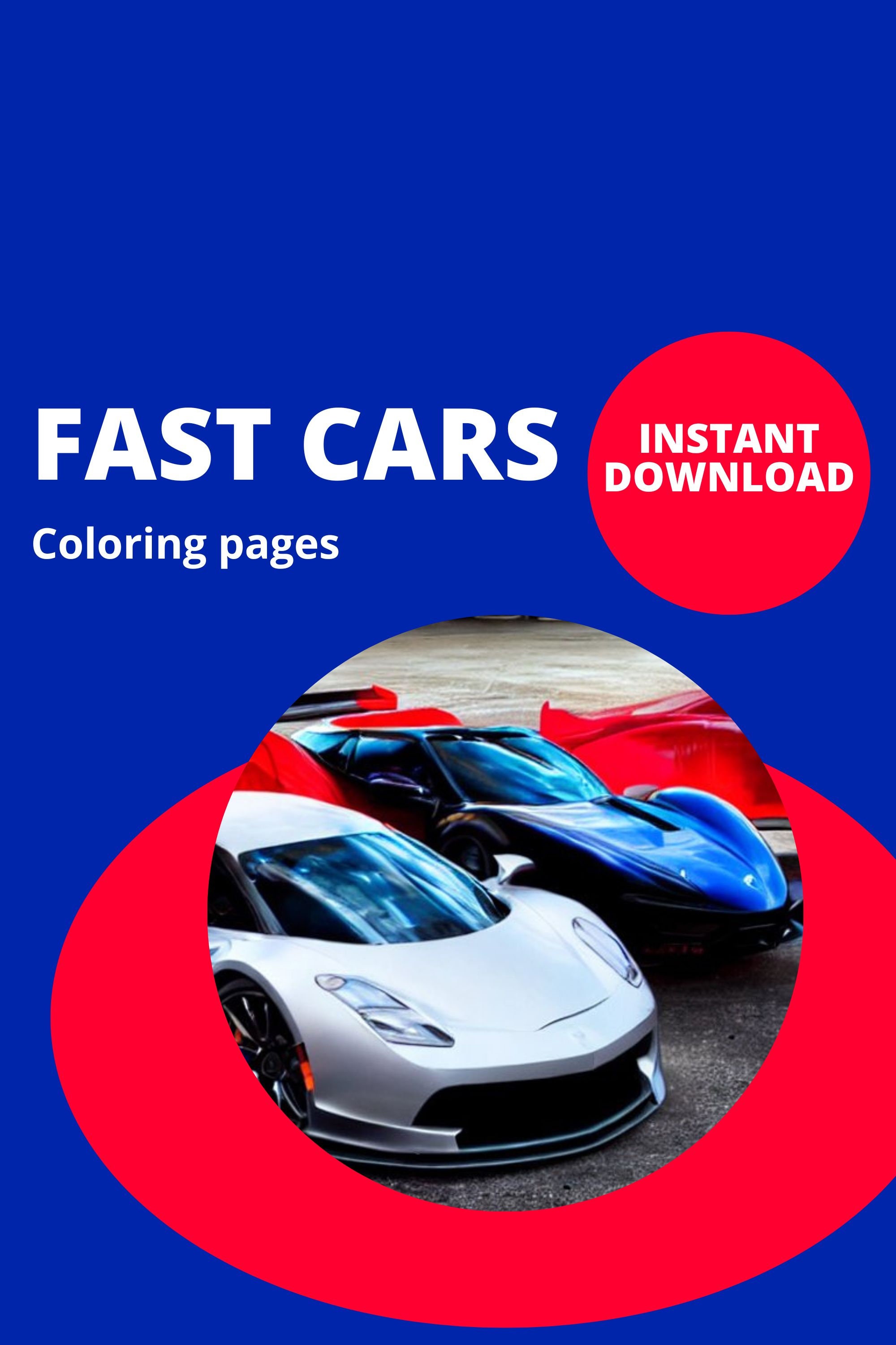 Fast Cars Coloring Pages - Etsy