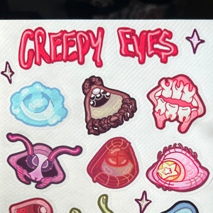 Creepy Eyes Sticker Sheet/creepycute/kidcore/weirdcore/dreamcore ...