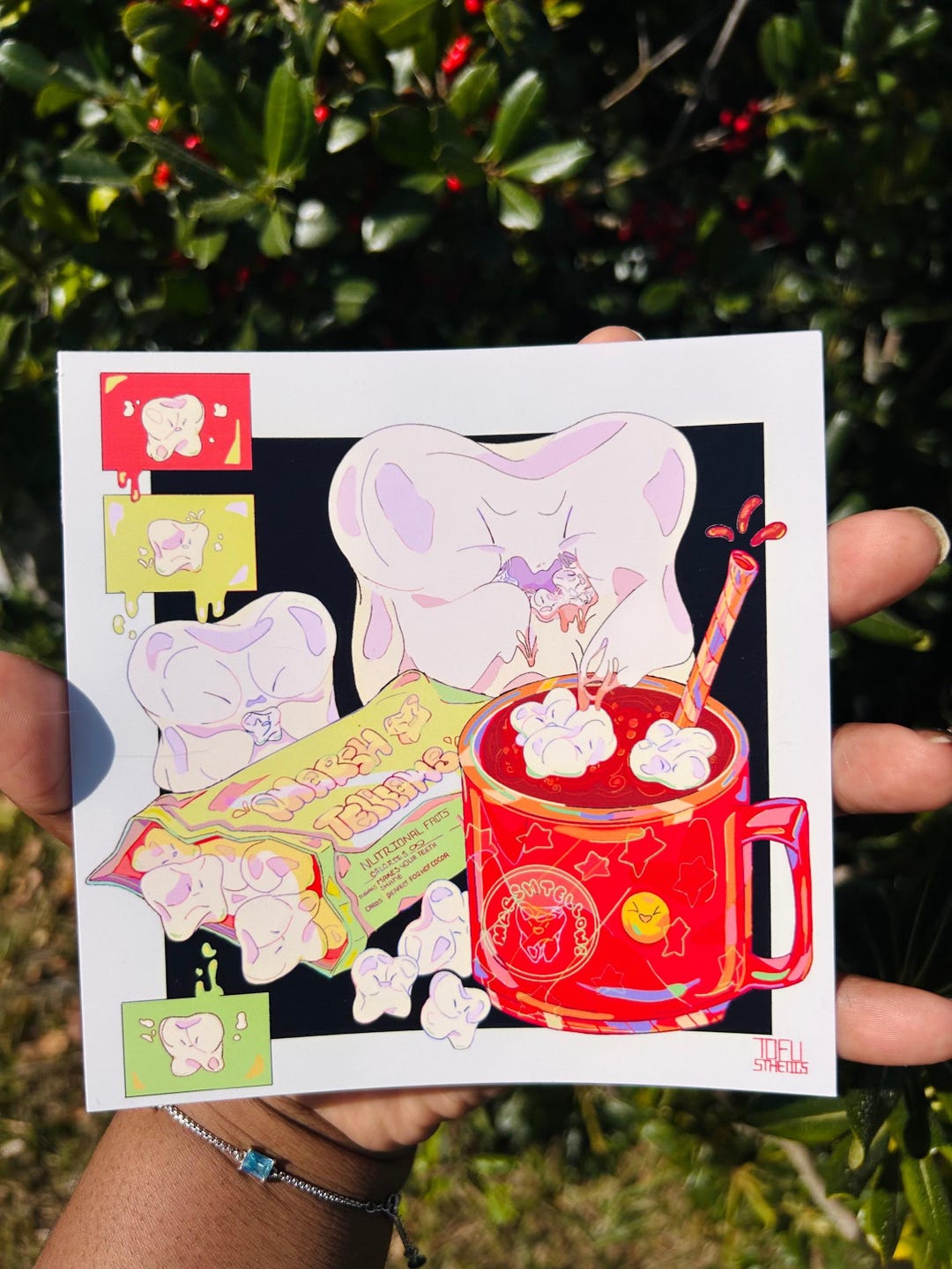 Marshmallow Teeth - Detailed Weirdcore Print - Etsy