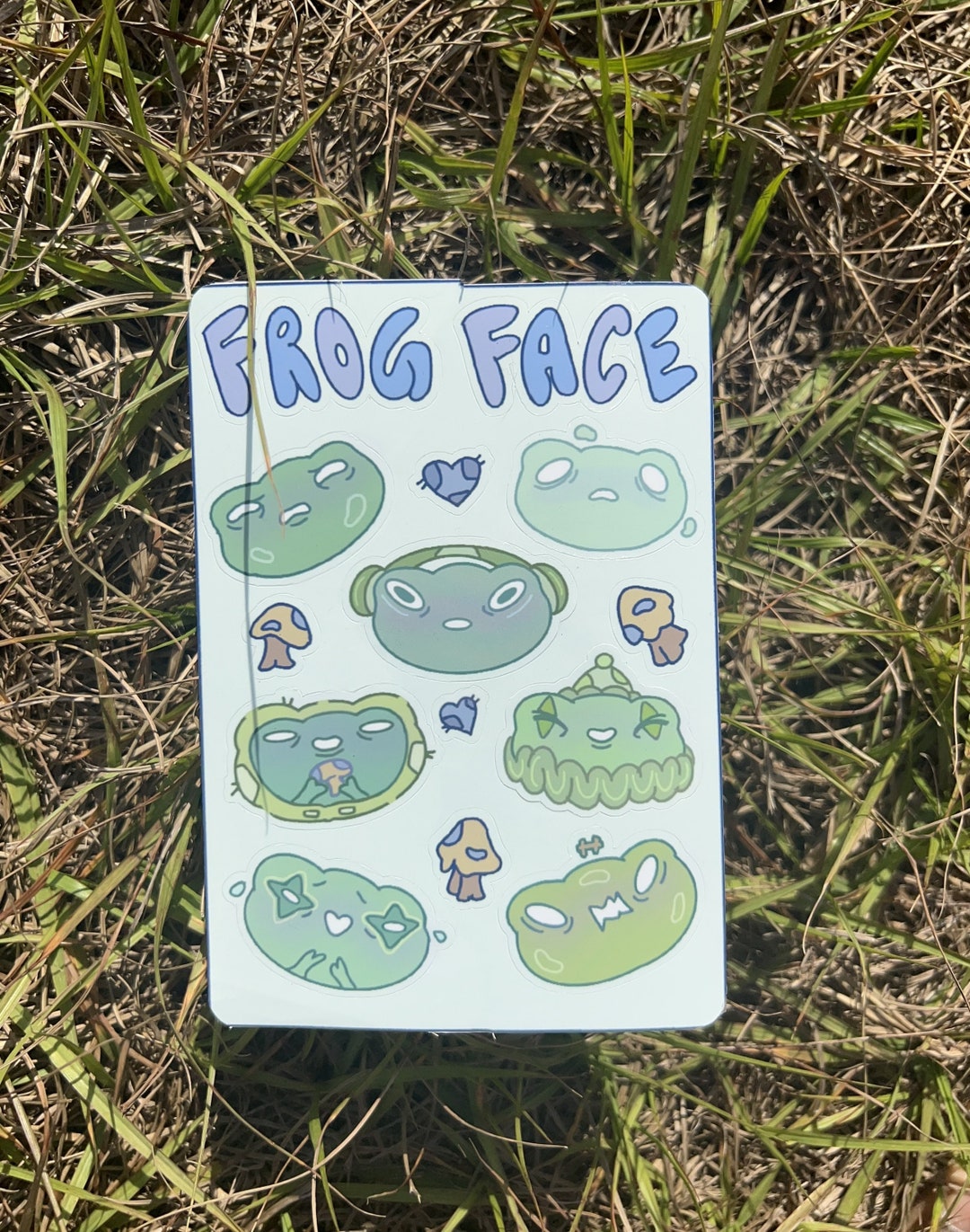 Frog Face Sticker Sheet // Frog Stickers // Waterproof - Etsy